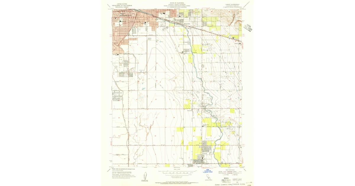 1954 Map of Lamont, CA — High-Res | Pastmaps