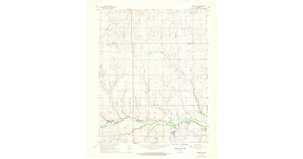 1968 Map of Lamont SE, Garfield County, OK — High-Res | Pastmaps