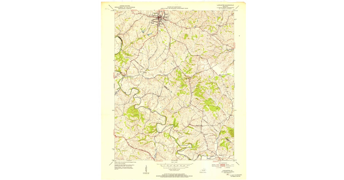 1952 Map of Lancaster, KY — High-Res | Pastmaps