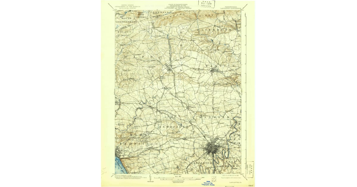 1904 Map of Lancaster, PA — High-Res, 1939 Print | Pastmaps