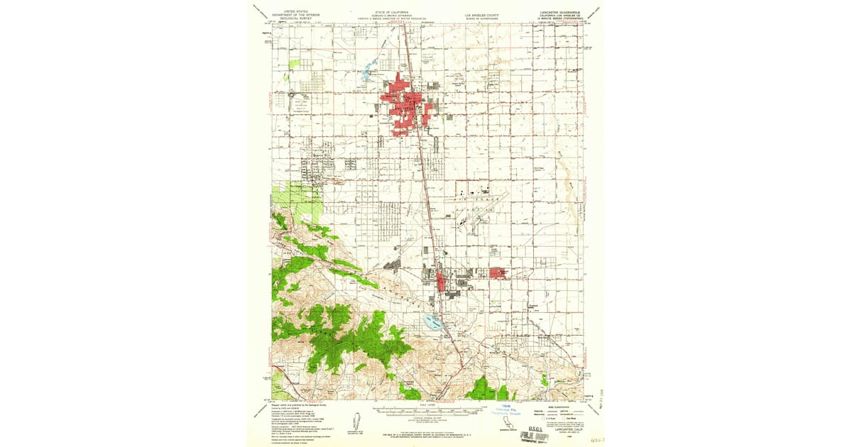 1958 Map of Lancaster, CA — High-Res | Pastmaps