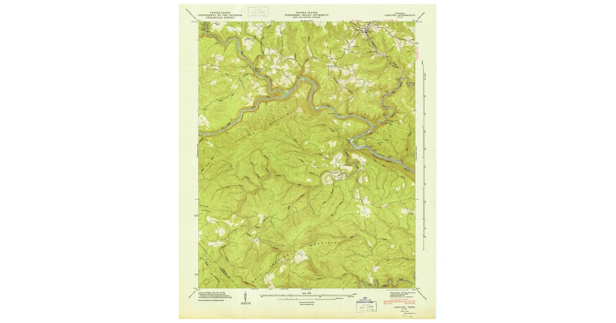 1946 Map of Lancing, Morgan County, TN — High-Res | Pastmaps
