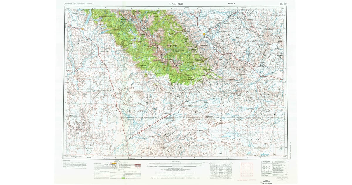 1955 Map of Lander, WY — High-Res | Pastmaps