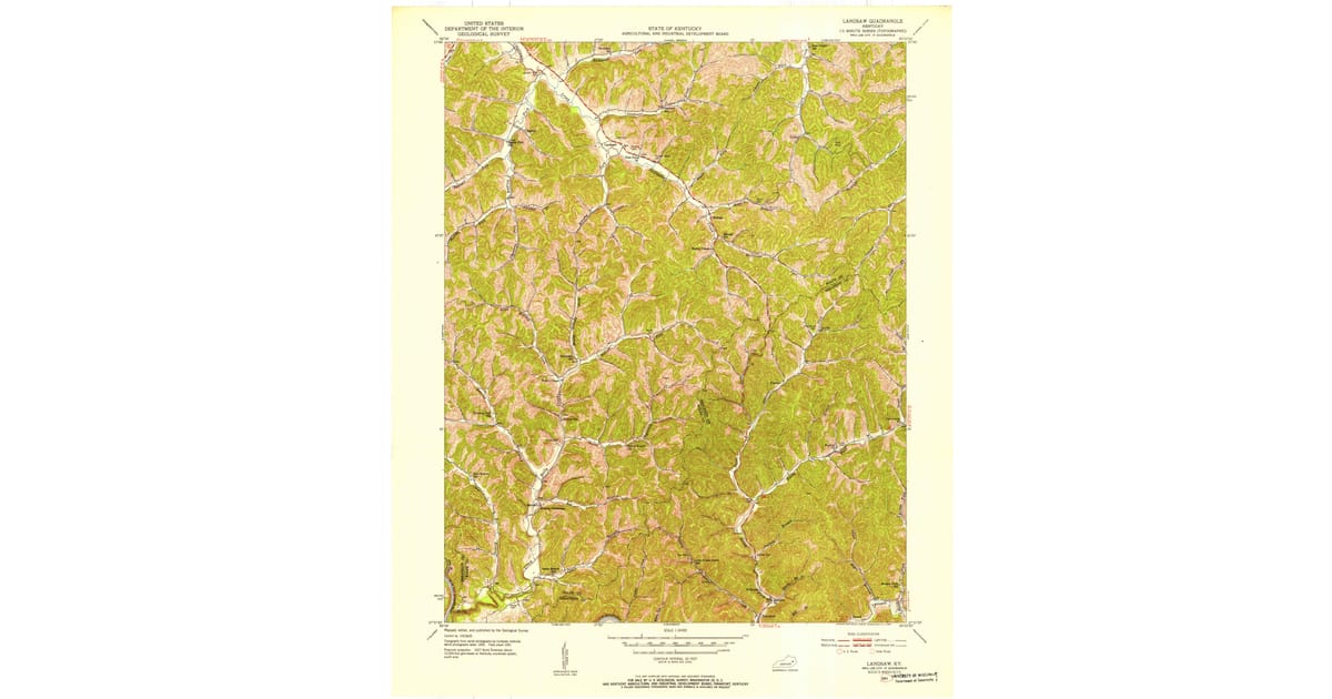 1951 Map of Landsaw, Wolfe County, KY — High-Res | Pastmaps