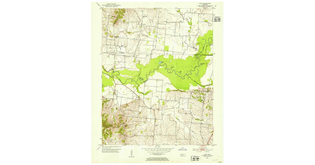 1952 Map of Lane, Dyer County, TN — High-Res | Pastmaps