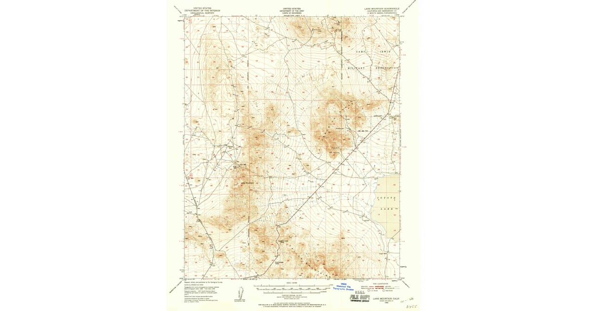 1948 Map of Lane Mountain, San Bernardino County, CA — High-Res | Pastmaps