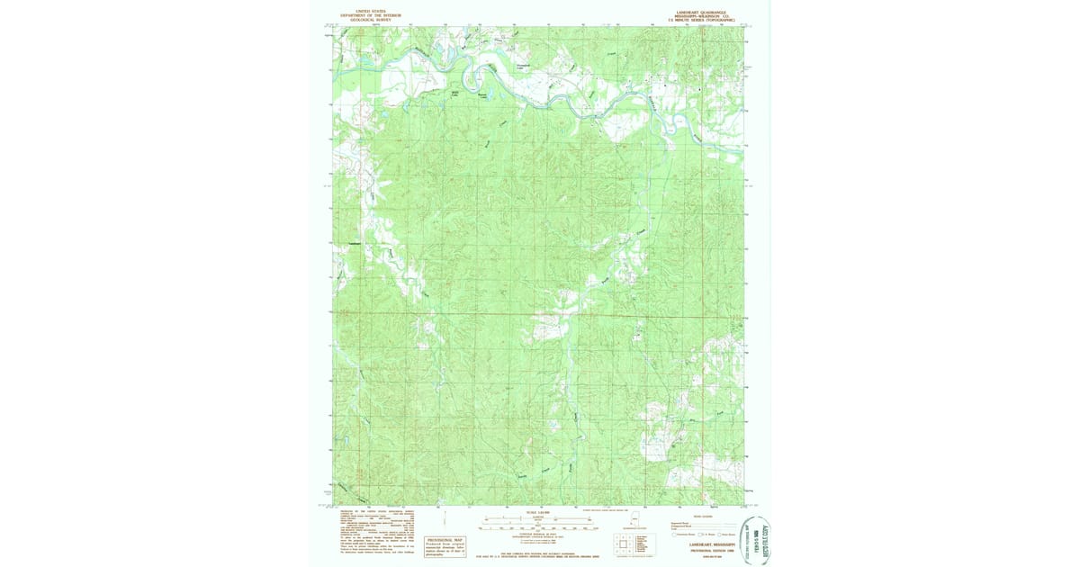 1988 Map of Laneheart, Wilkinson County, MS — High-Res | Pastmaps