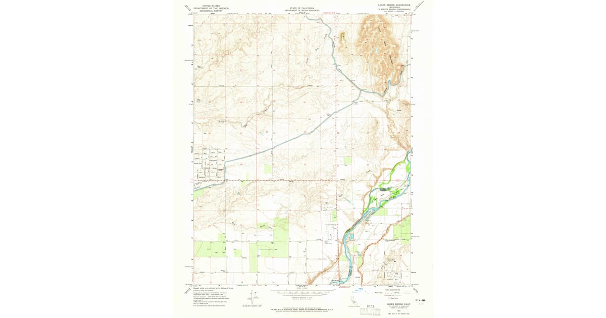 1964 Map of Lanes Bridge, Madera County, CA — High-Res | Pastmaps