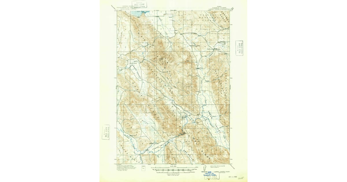 1915 Map of Lanes Creek, Caribou County, ID — High-Res | Pastmaps