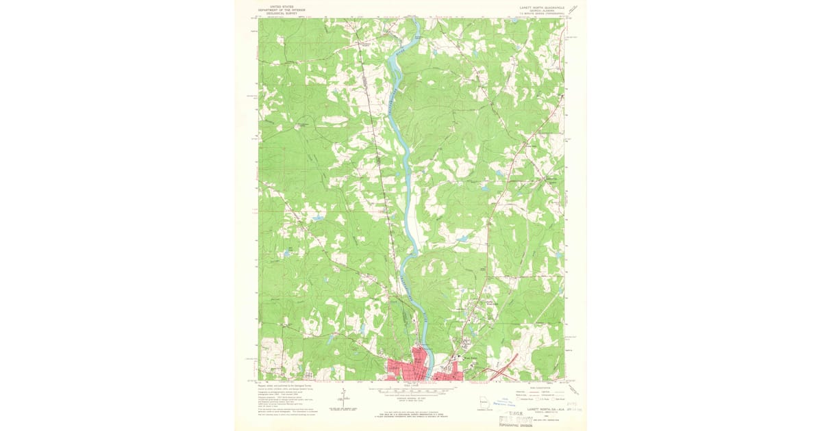 1964 Map of Lanett North, Troup County, GA — High-Res | Pastmaps