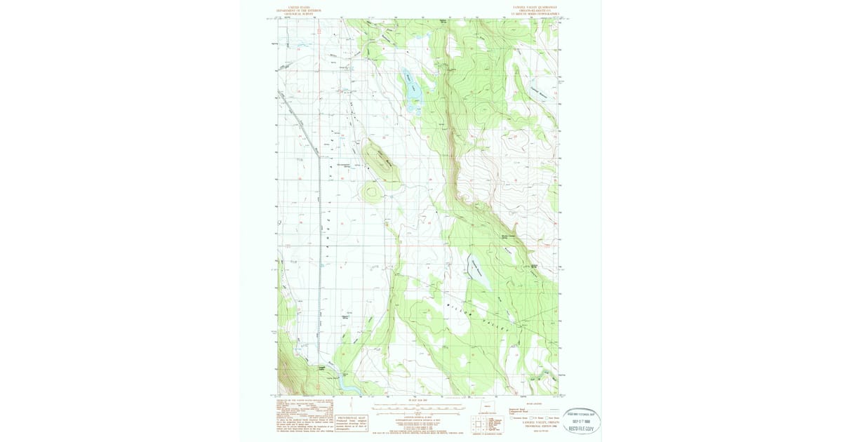 1988 Map of Langell Valley, Klamath County, OR — High-Res | Pastmaps