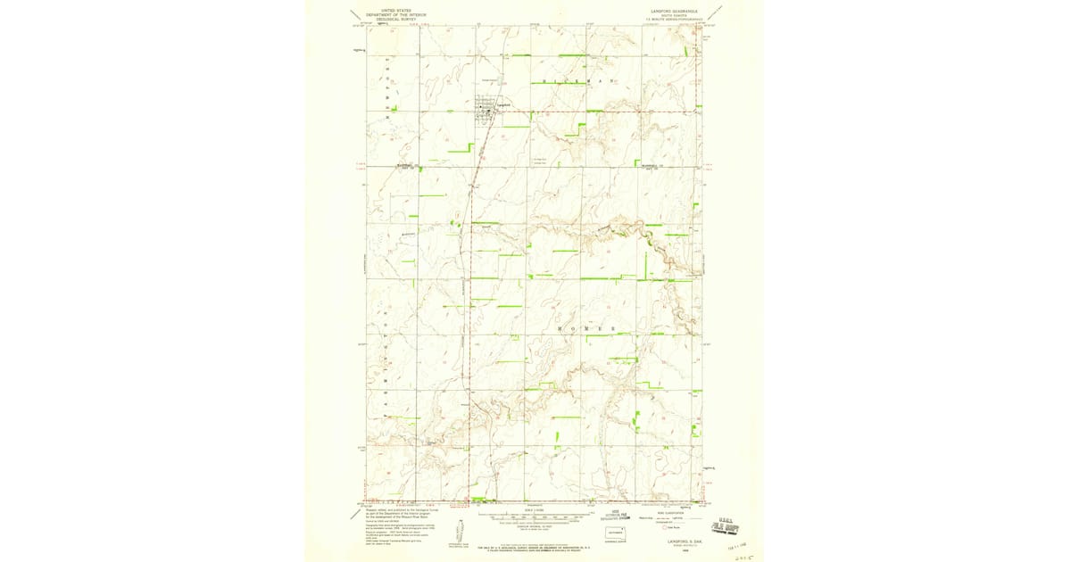 1958 Map of Langford, SD — High-Res | Pastmaps