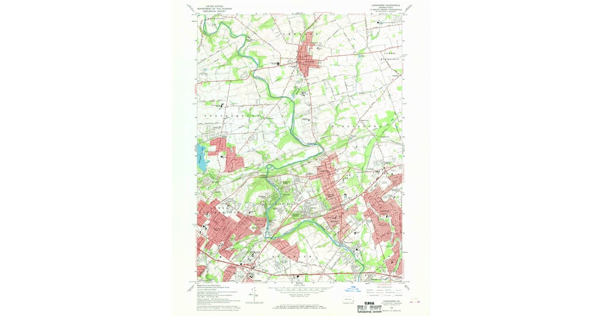 1966 Map of Langhorne, PA — High-Res | Pastmaps