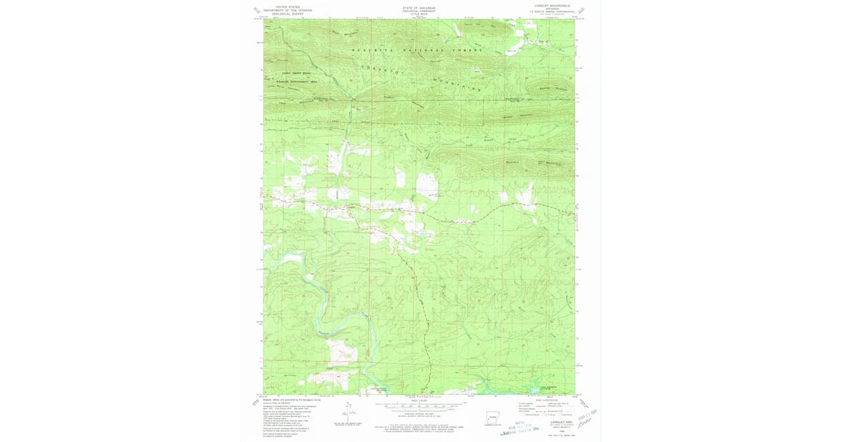 1980 Map of Langley, Pike County, AR — High-Res | Pastmaps