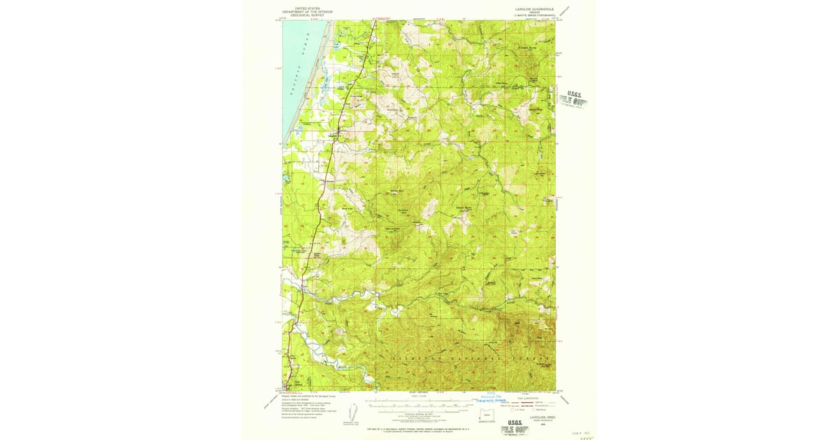 1954 Map of Langlois, OR — High-Res | Pastmaps