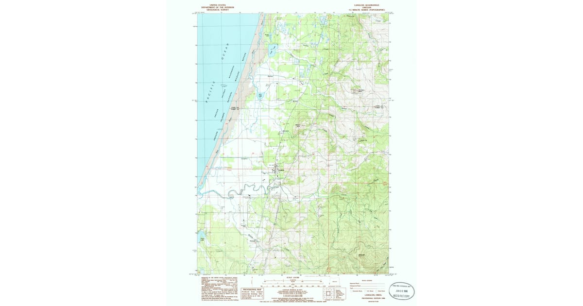 1986 Map of Langlois, OR — High-Res | Pastmaps