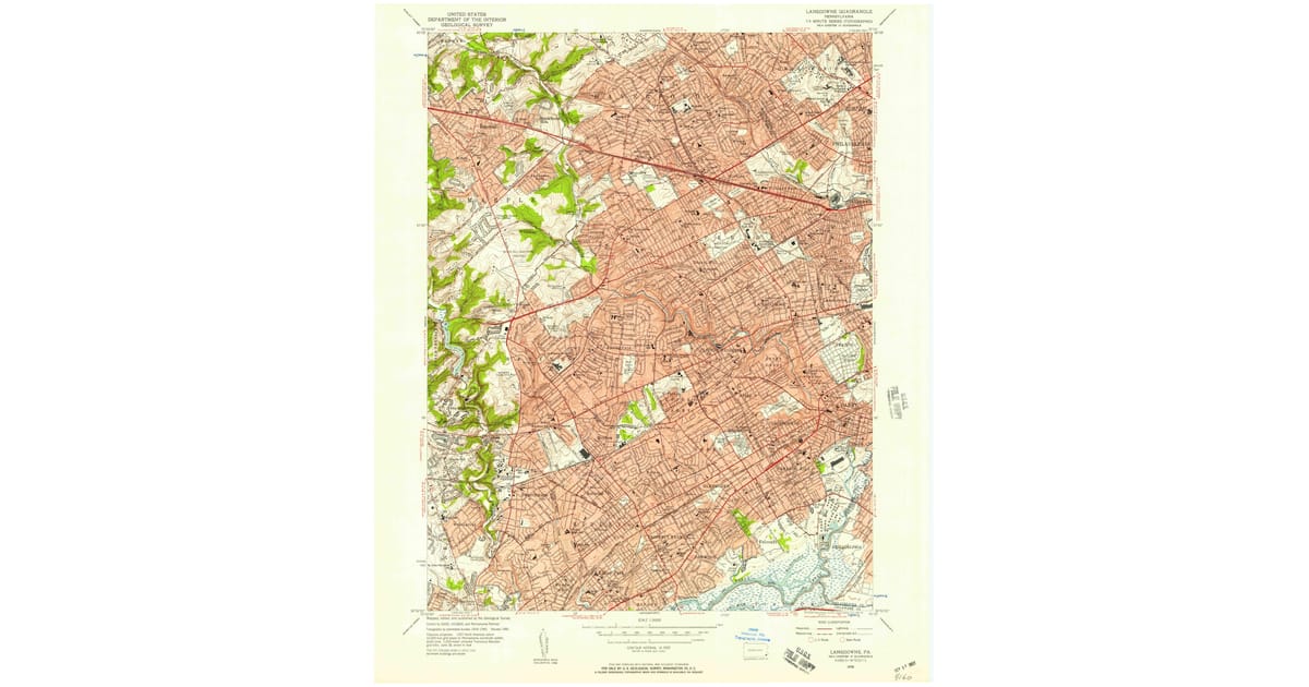 1956 Map of Lansdowne, PA — High-Res | Pastmaps