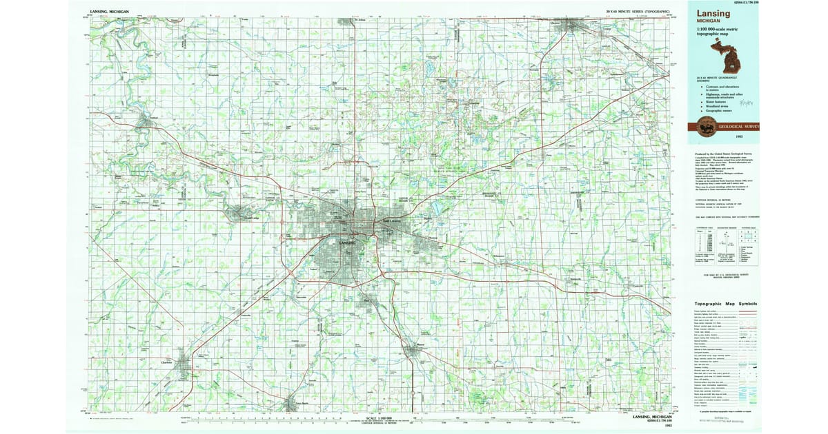 1983 Map of Lansing, MI — High-Res | Pastmaps