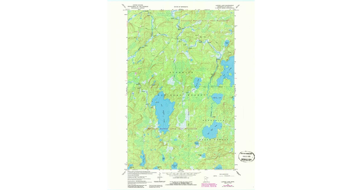 1963 Map of Lapond Lake, St. Louis County, MN — High-Res, 1986 Print ...