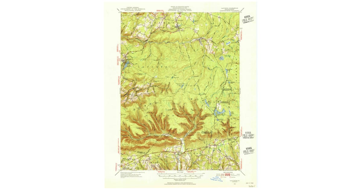 1953 Map of LaPorte, Sullivan County, PA — High-Res | Pastmaps
