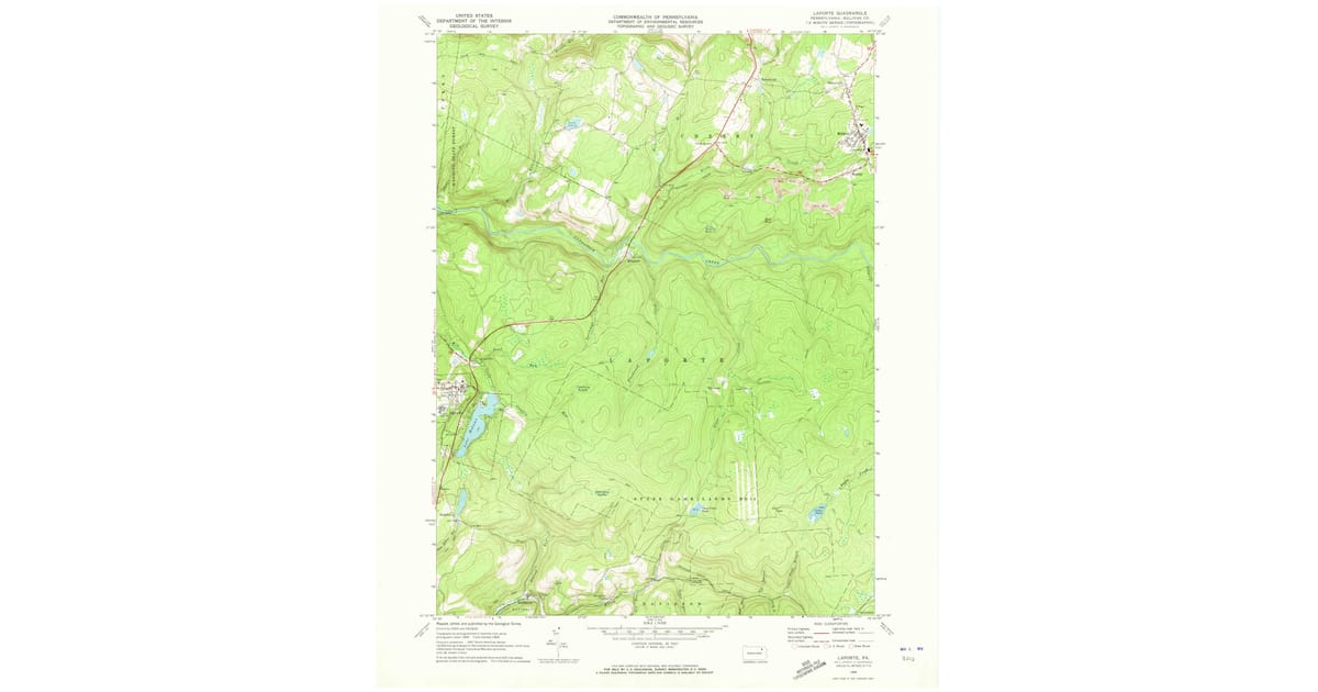 1969 Map of LaPorte, Sullivan County, PA — High-Res | Pastmaps