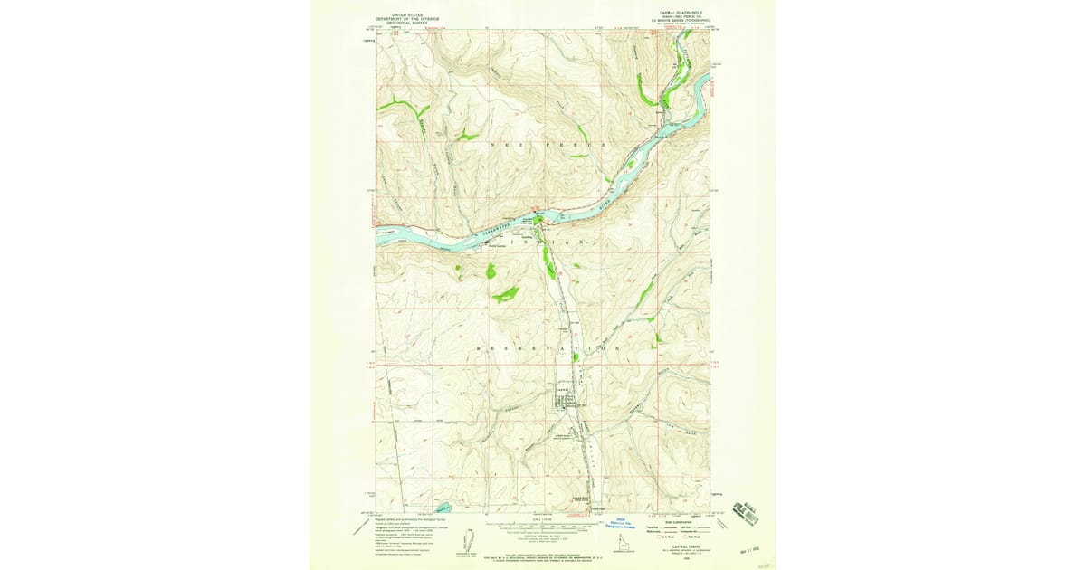 1958 Map of Lapwai, ID — High-Res | Pastmaps