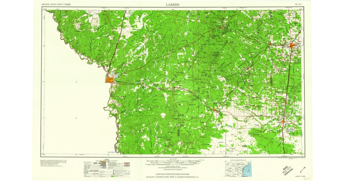 1950s Maps of Agua Dulce Ranch Number 2 Colonia, TX | Pastmaps