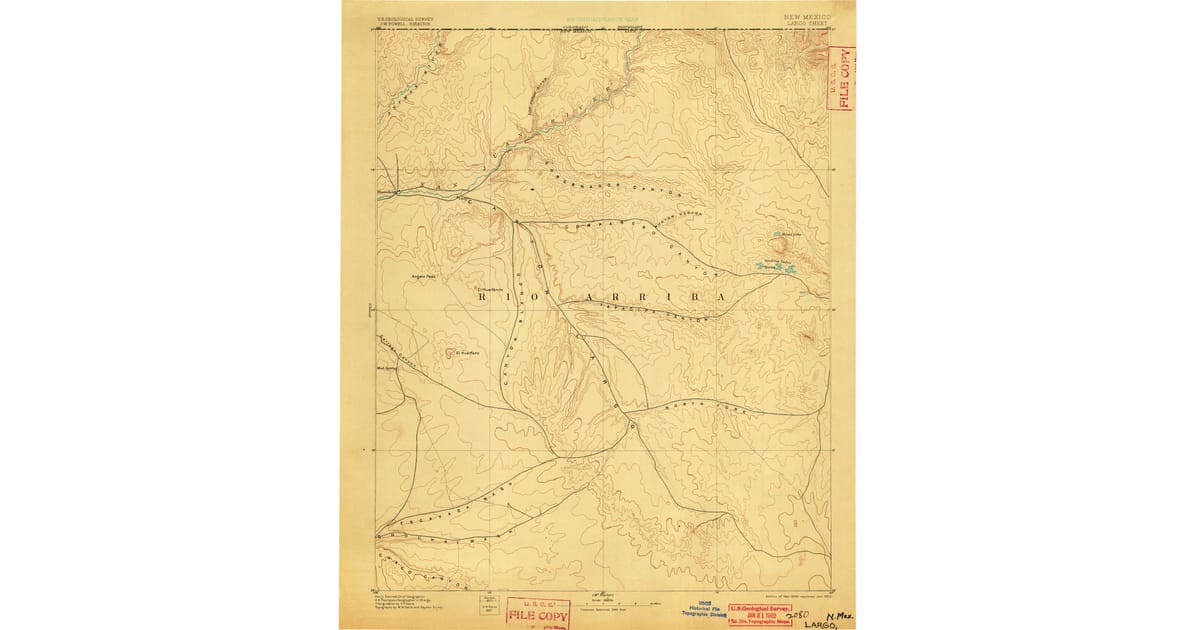 1895 Map of Largo, Rio Arriba County, NM — High-Res, 1902 Print | Pastmaps
