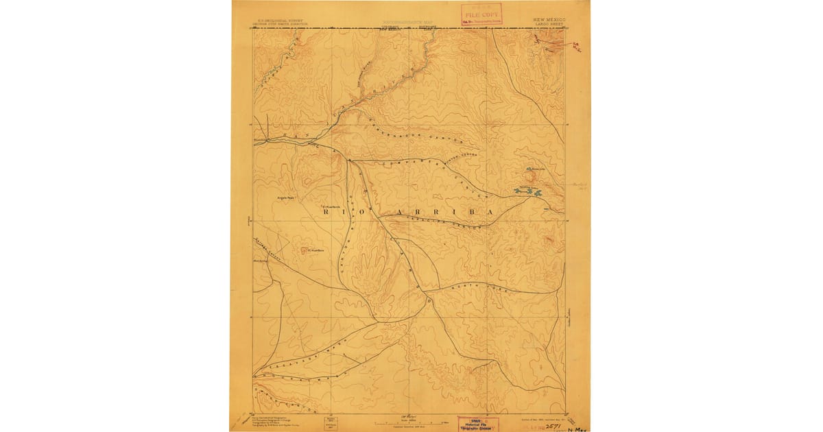 1895 Map of Largo, Rio Arriba County, NM — High-Res, 1911 Print | Pastmaps