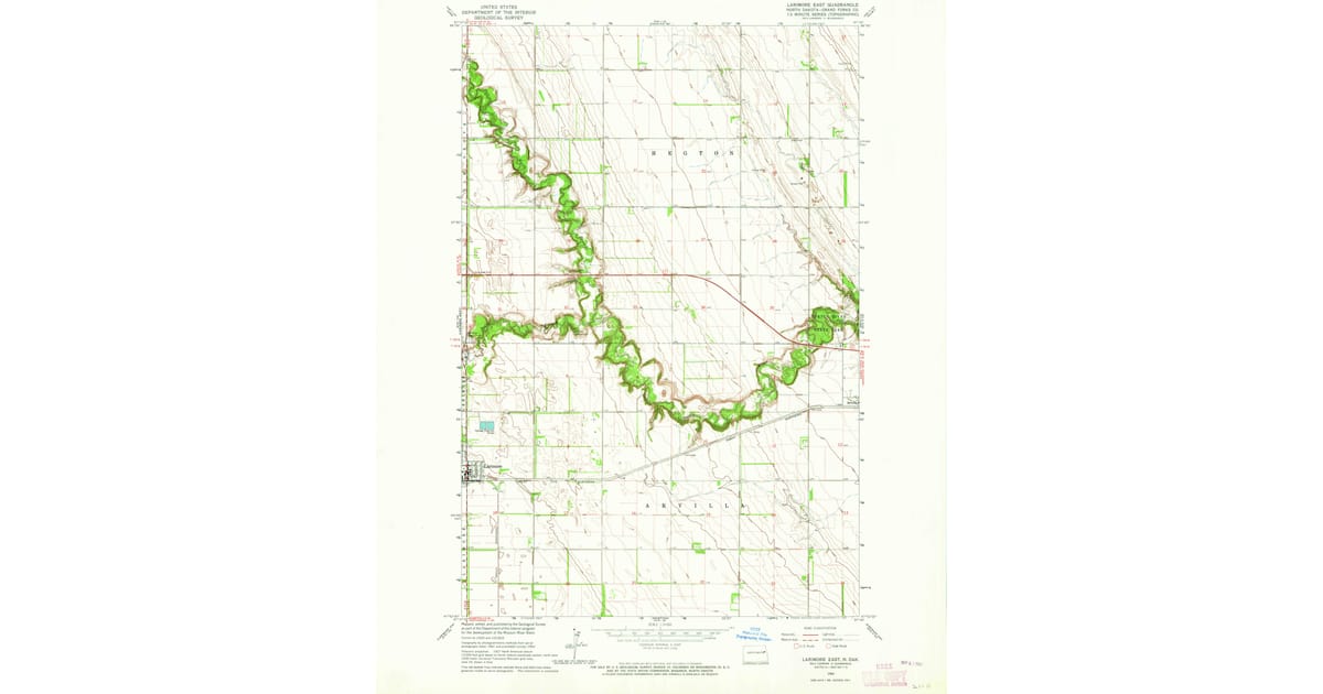 1963 Map of Larimore East, Grand Forks County, ND — High-Res | Pastmaps