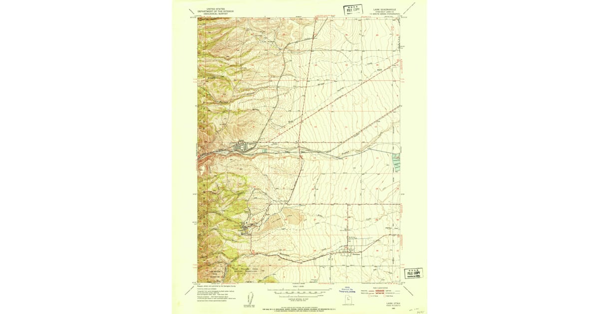 1952 Map of Lark, Salt Lake County, UT — High-Res | Pastmaps
