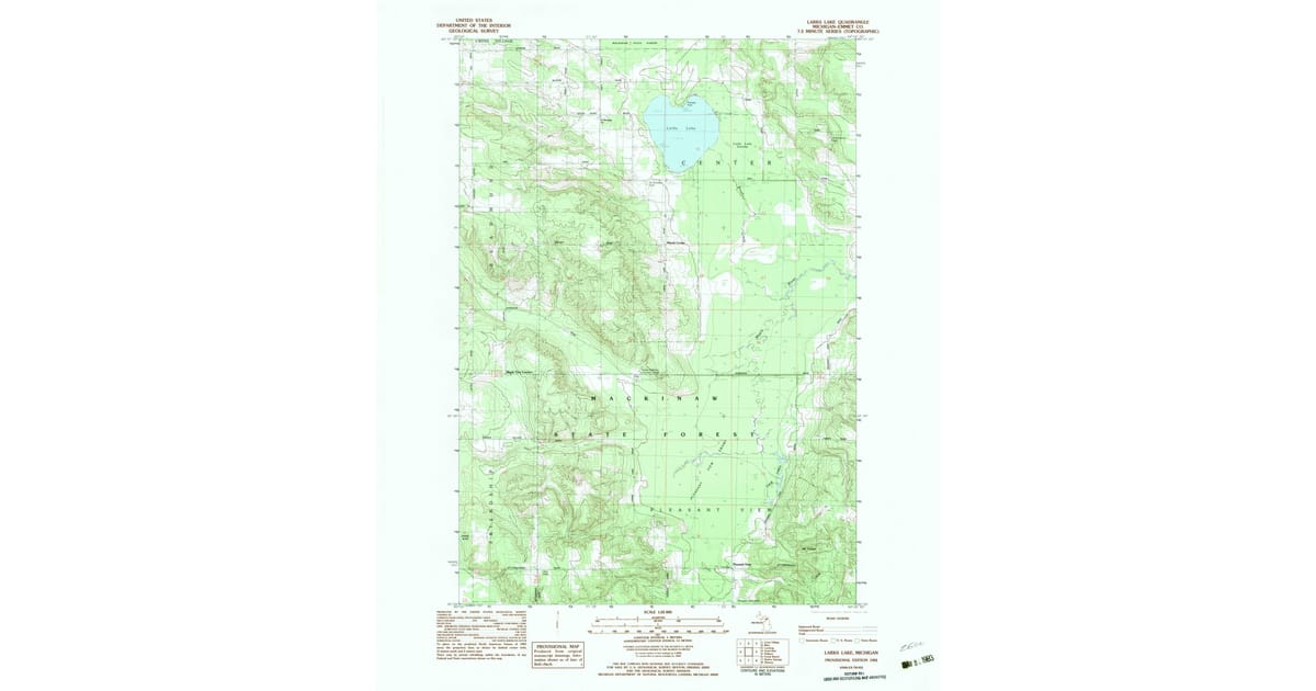 1982 Map of Larks Lake, Emmet County, MI — High-Res | Pastmaps