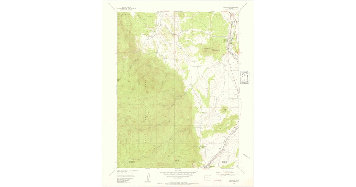 1954 Map of Larkspur, CO — High-Res | Pastmaps