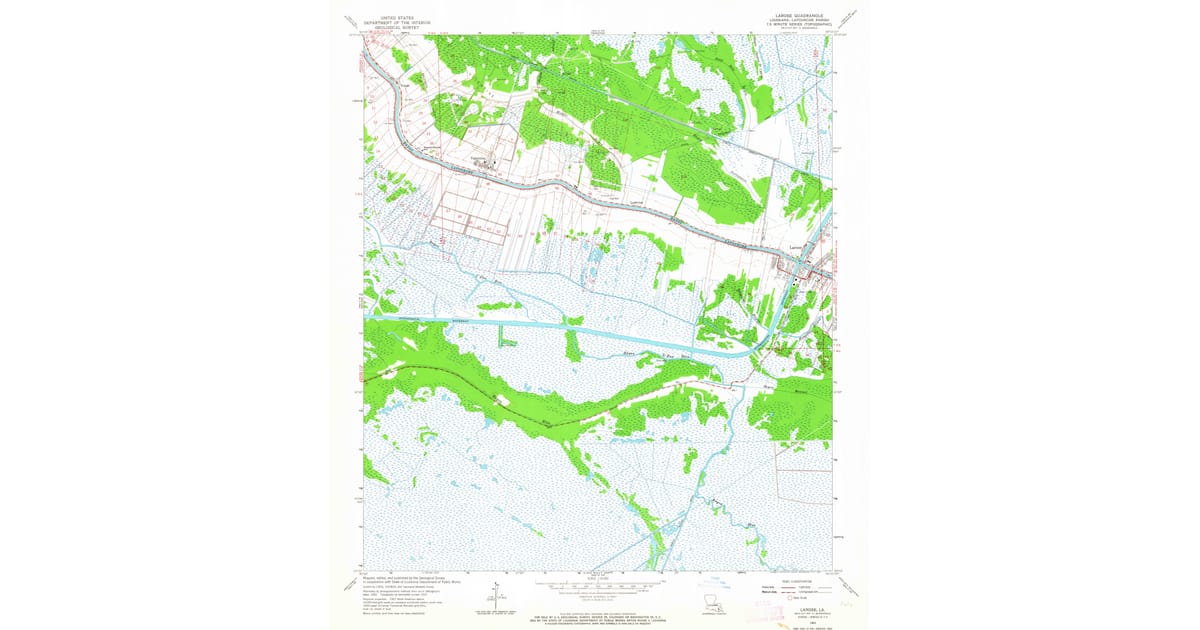 1963 Map of Larose, LA — High-Res | Pastmaps