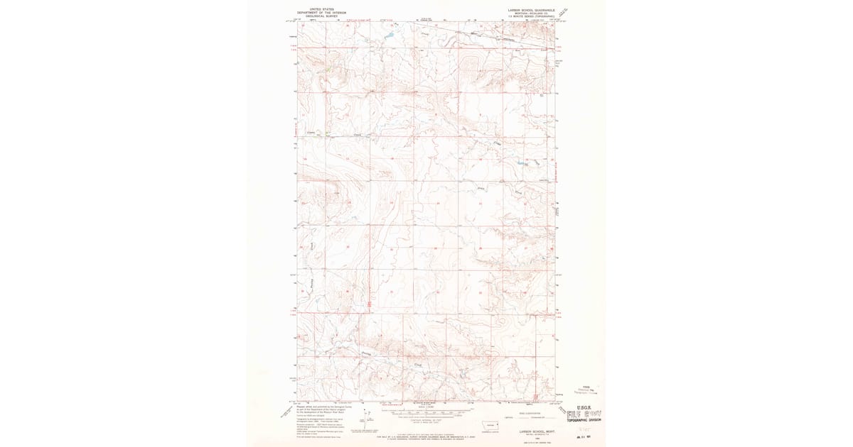 1966 Map of Larson School, Richland County, MT — High-Res | Pastmaps