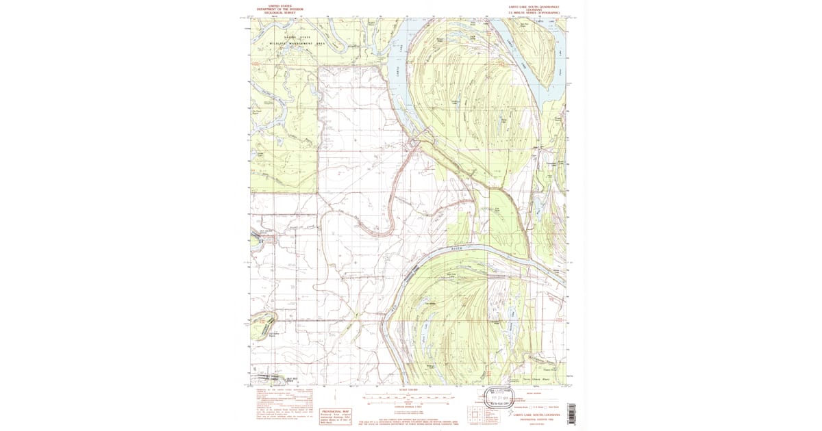 1982 Map of Larto Lake South, Catahoula Parish, LA — High-Res | Pastmaps