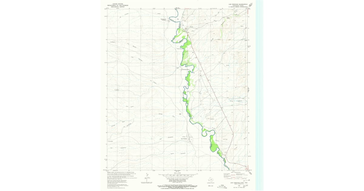 1980 Map of Las Conchas, Presidio County, TX — High-Res | Pastmaps