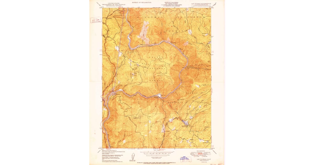 1950 Map of Las Plumas, Butte County, CA — High-Res | Pastmaps