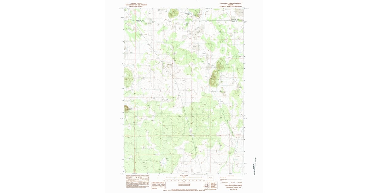 1983 Map of Last Chance Lake, Lake County, OR — High-Res | Pastmaps