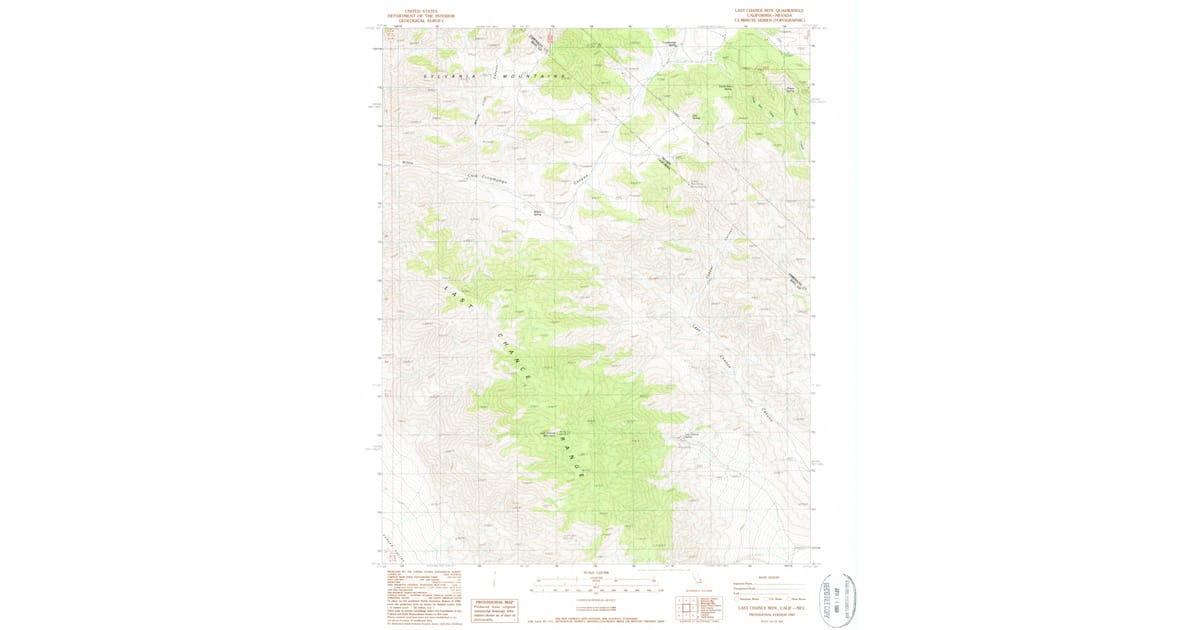 1987 Map of Last Chance Mtn., Inyo County, CA — High-Res | Pastmaps