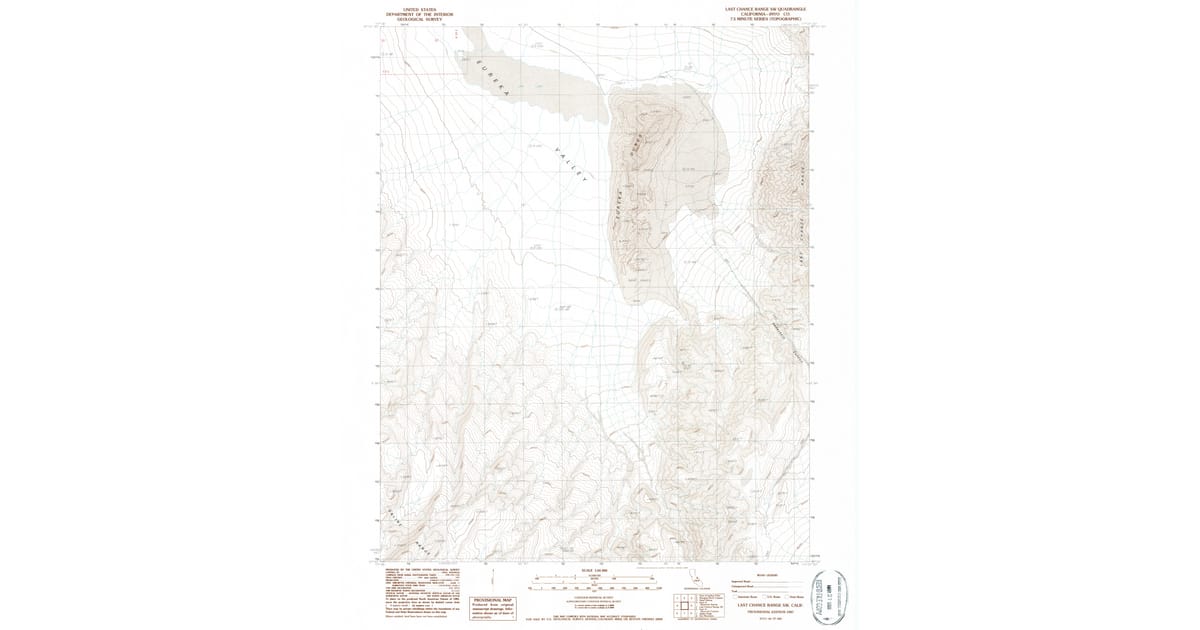 1987 Map of Last Chance Range SW, Inyo County, CA — High-Res | Pastmaps