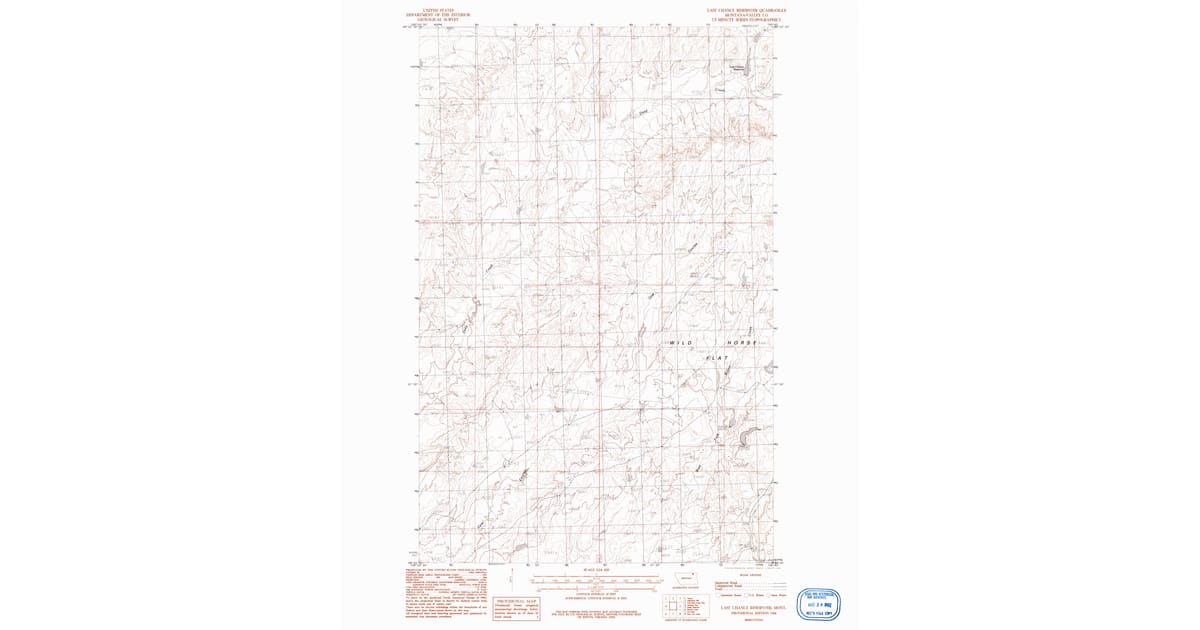 1984 Map of Last Chance Reservoir, Valley County, MT — High-Res | Pastmaps