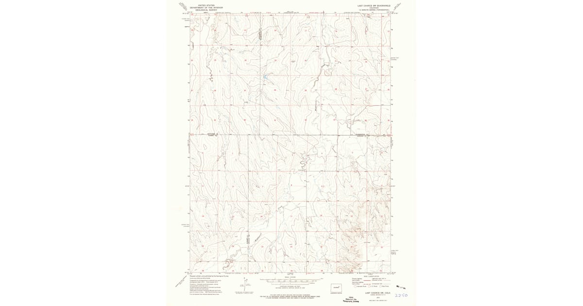 1973 Map of Last Chance SW, Lincoln County, CO — High-Res | Pastmaps
