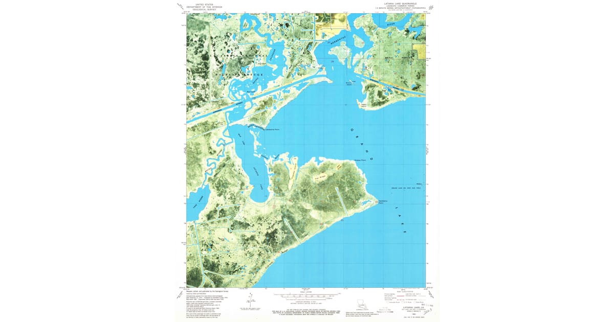 1980 Map of Latania Lake, Cameron Parish, LA — High-Res | Pastmaps