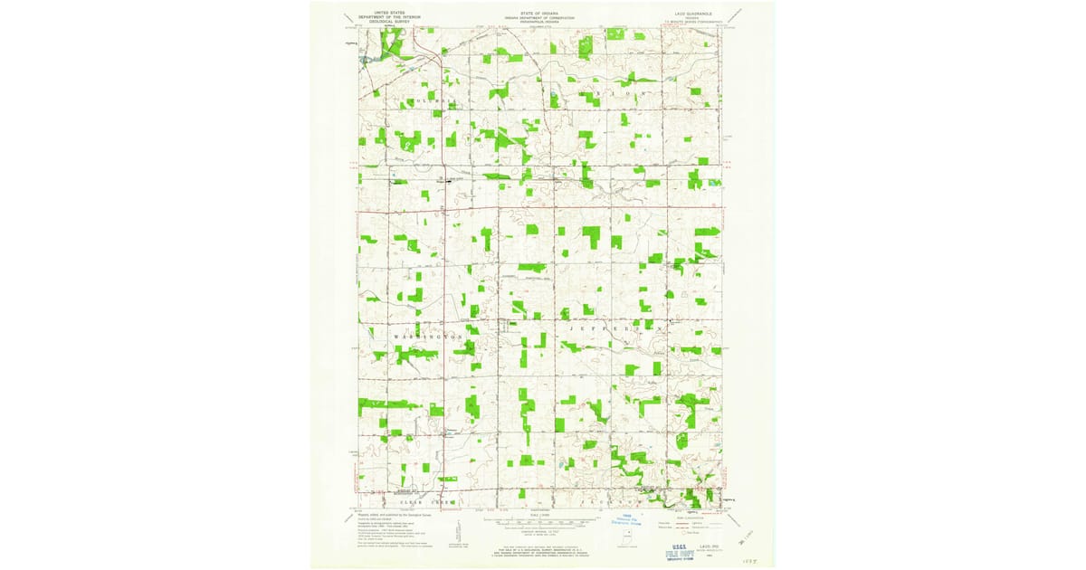 1961 Map of Laud, Whitley County, IN — High-Res | Pastmaps