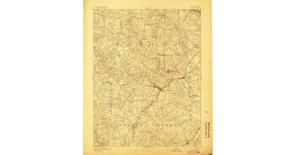 1894 Map of Laurel, MD — High-Res, 1905 Print | Pastmaps