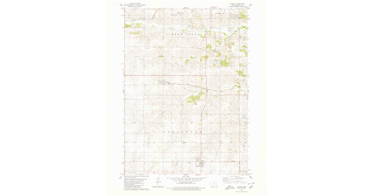 1980 Map of Laurel, IA — High-Res | Pastmaps