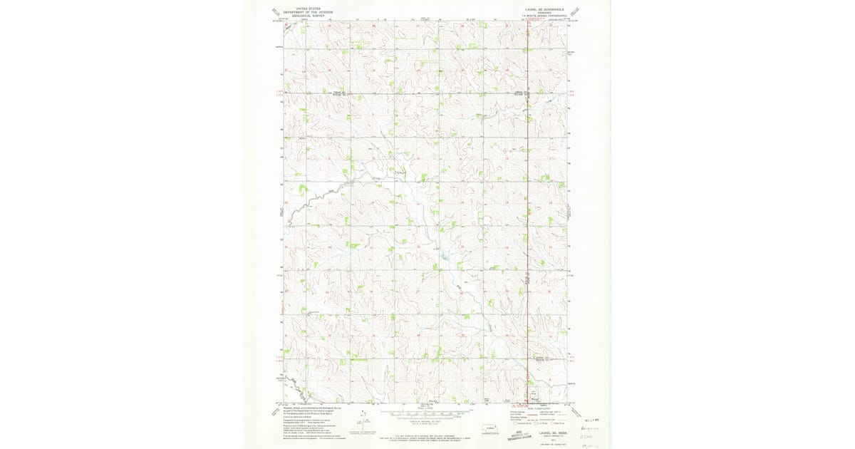 1971 Map of Laurel SE, Wayne County, NE — High-Res | Pastmaps