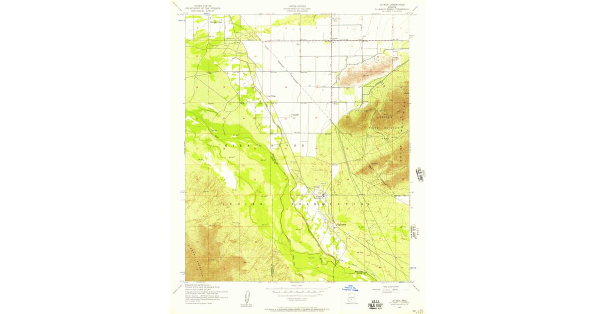 1952 Map of Laveen, Maricopa County, AZ — High-Res | Pastmaps