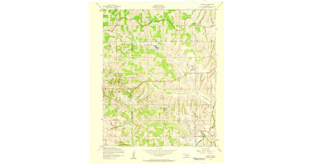 1956 Map of Laverty, Grady County, OK — High-Res | Pastmaps